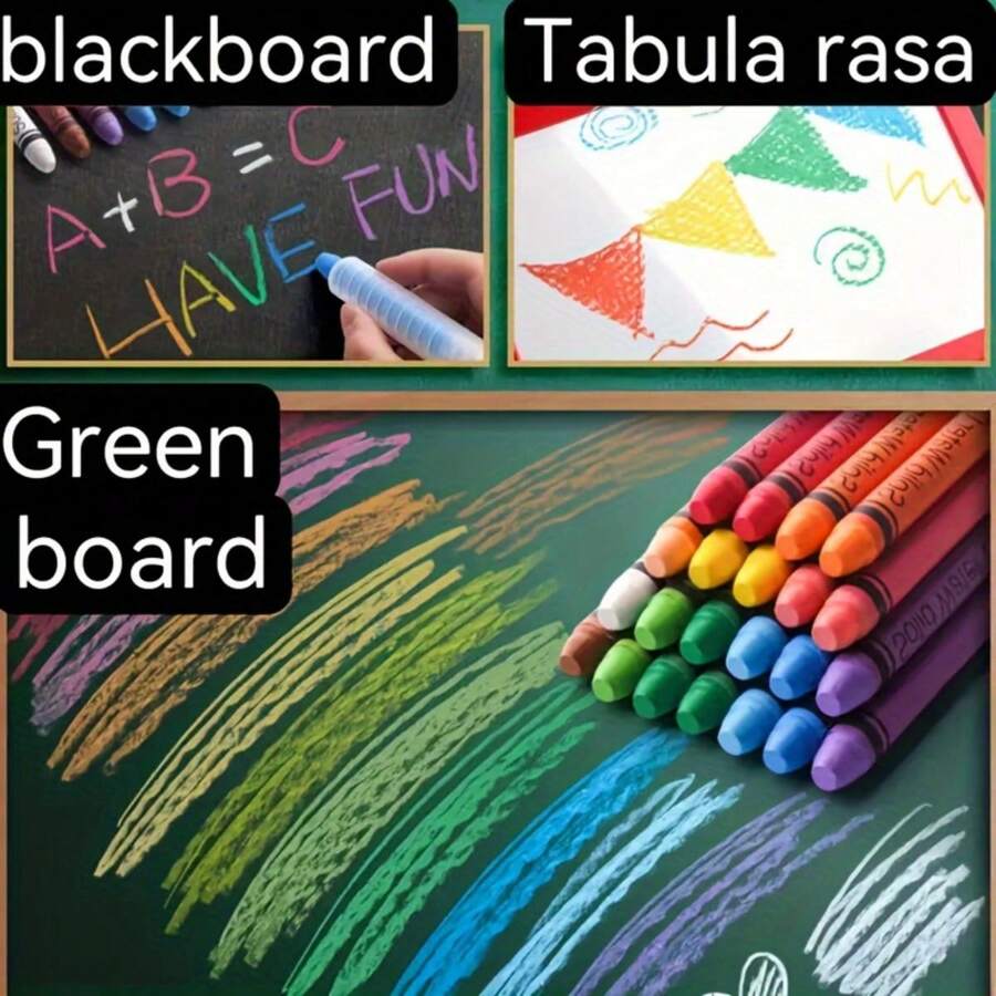 14pcs (12pcs Colored Chalk + 2pcs Chalk Holder) Water-Soluble Erasable ...