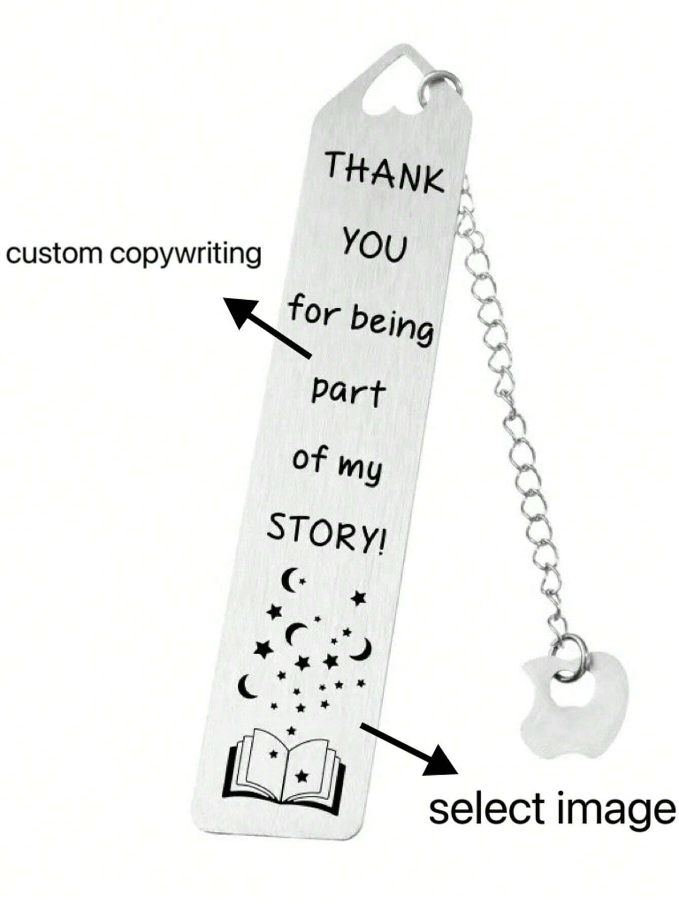 1pc Customized Stainless Steel Bookmark, Personalized With Your Own ...