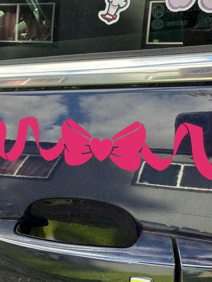 Ribbon Bow Car Decal - Cute Car Decal Car Window Coquette Bow Sticker ...