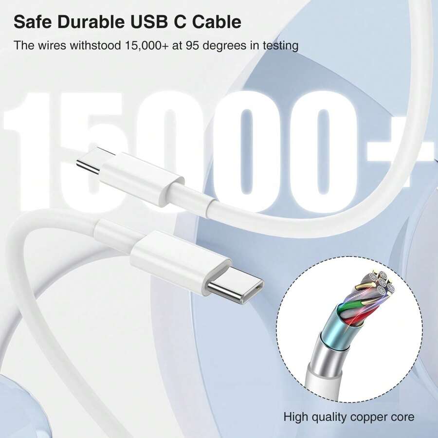 1Pack 20W USB-C Fast Charger Adapter With 1Pack Type-C/Lightning ...