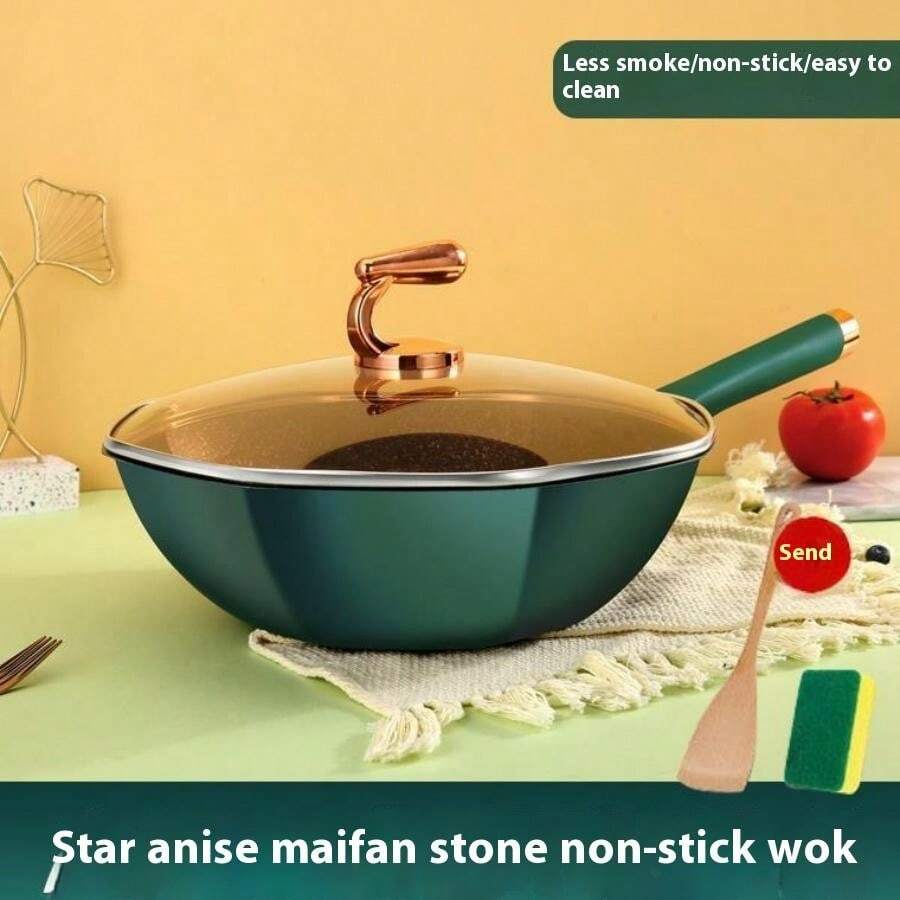 Sartén antiadherente Maifanshi, sartén para cocinar en casa de bajo ...