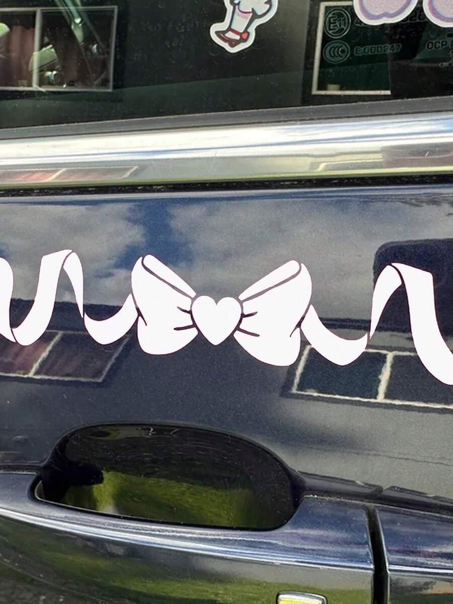 Ribbon Bow Car Decal - Cute Car Decal Car Window Coquette Bow Sticker ...