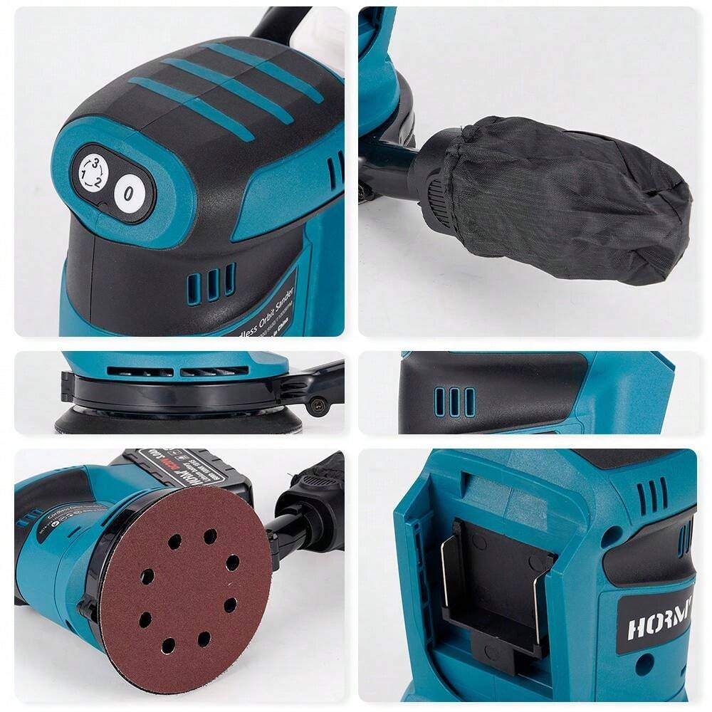 Hormy 125mm 18V Cordless Polisher With Dual Battery Kit, Rechargeable ...