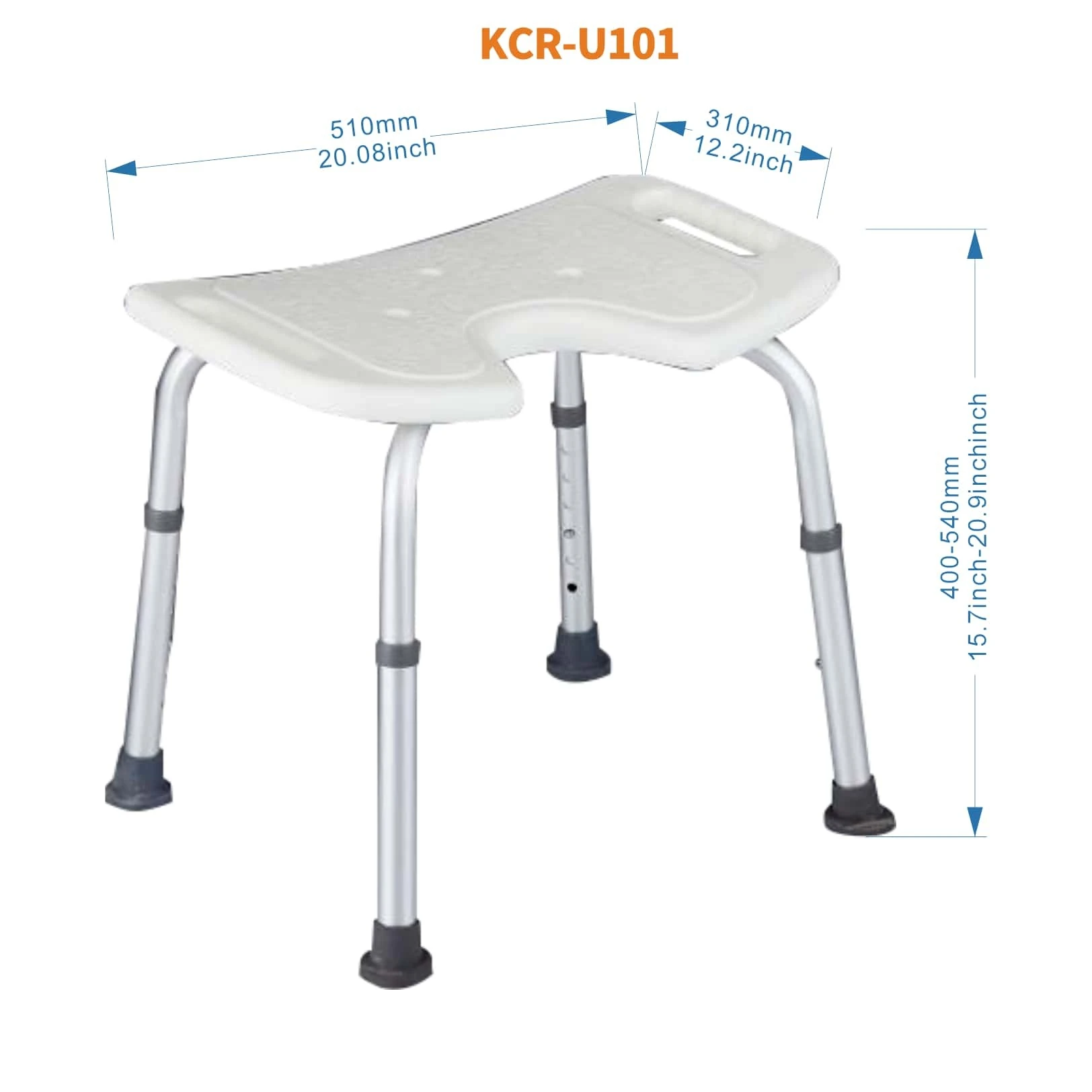 White Shower Chair For Indoor Use, Adjustable Lightweight Shower Stool ...
