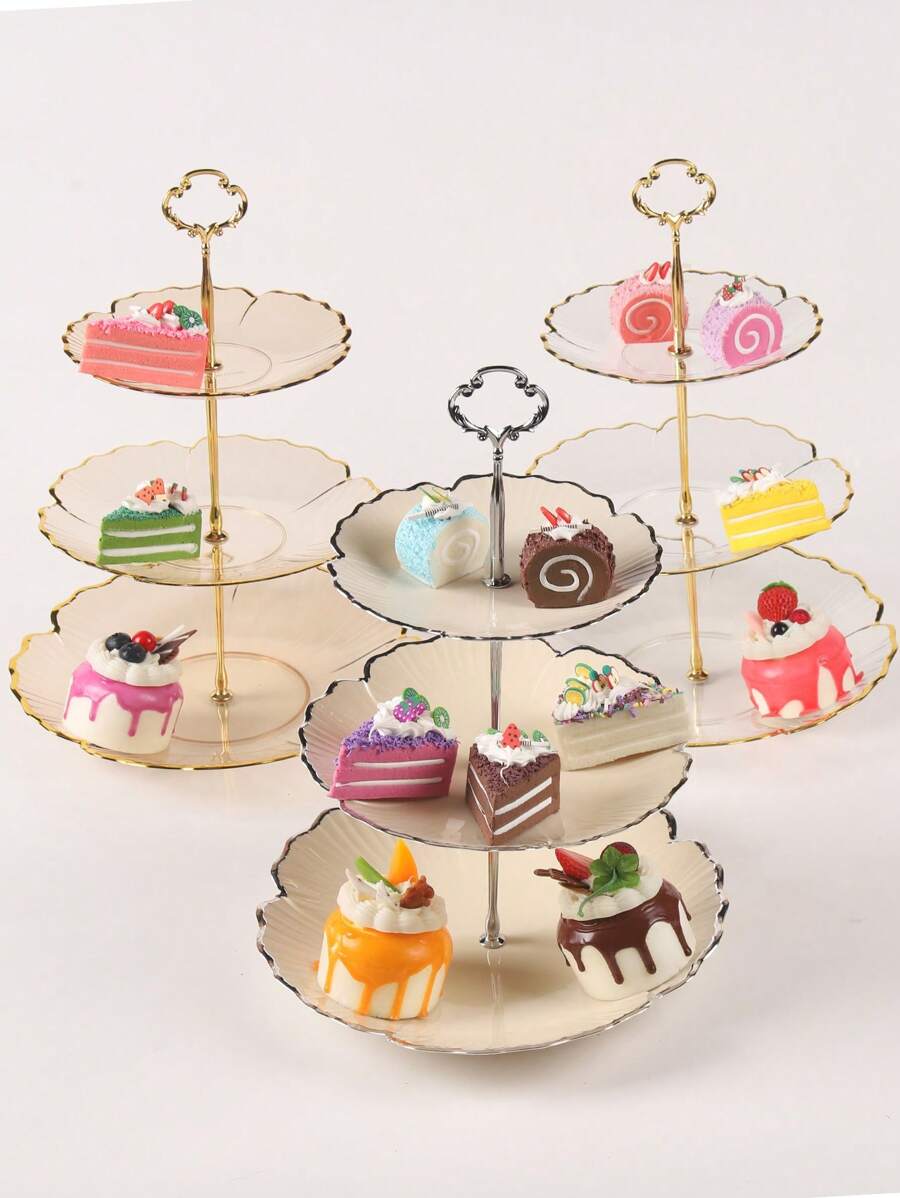 Clear Color Solid Cake Display Stand For Afternoon Tea & Snacks ...