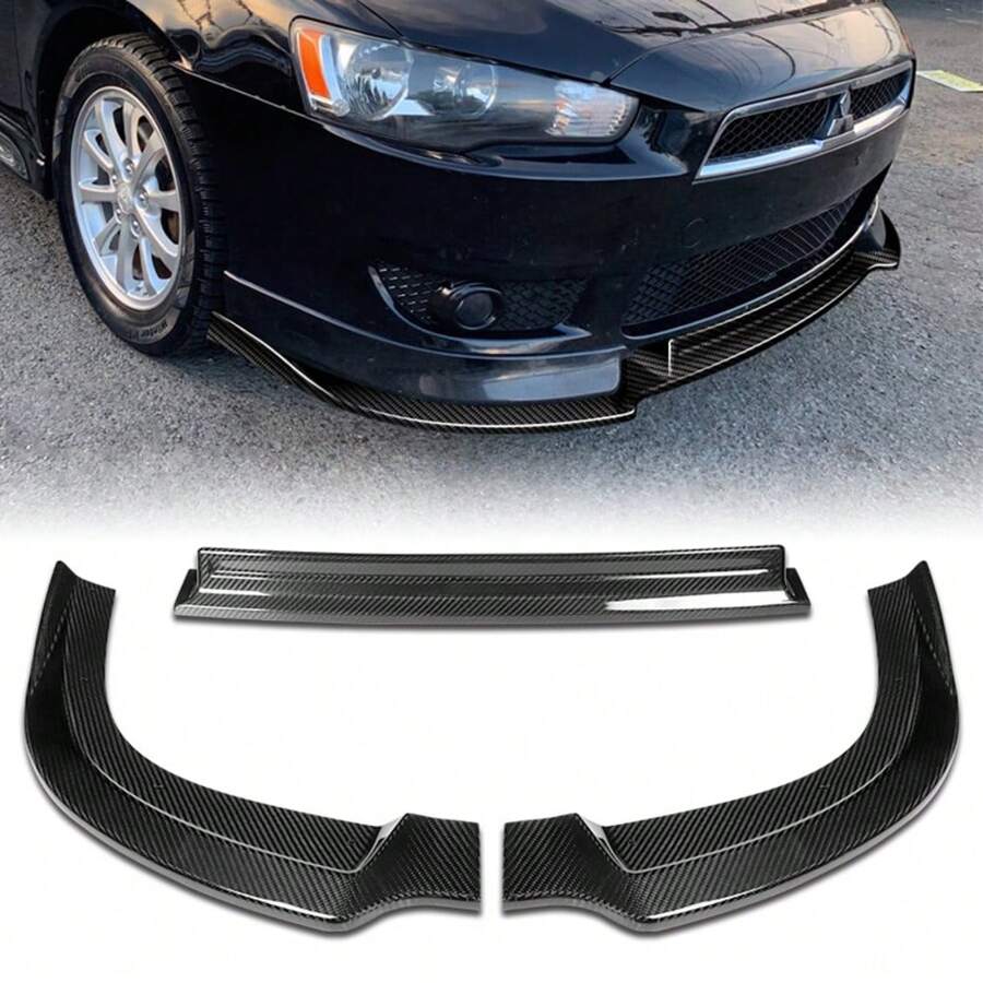 For 2008 - 2015 Mitsubishi Lancer RA-Style Front Bumper Spoiler Lip Kit ...