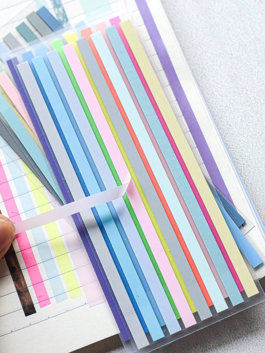 7pcs/Pack Narrow European Vintage Style PET Translucent Sticky Notes In ...