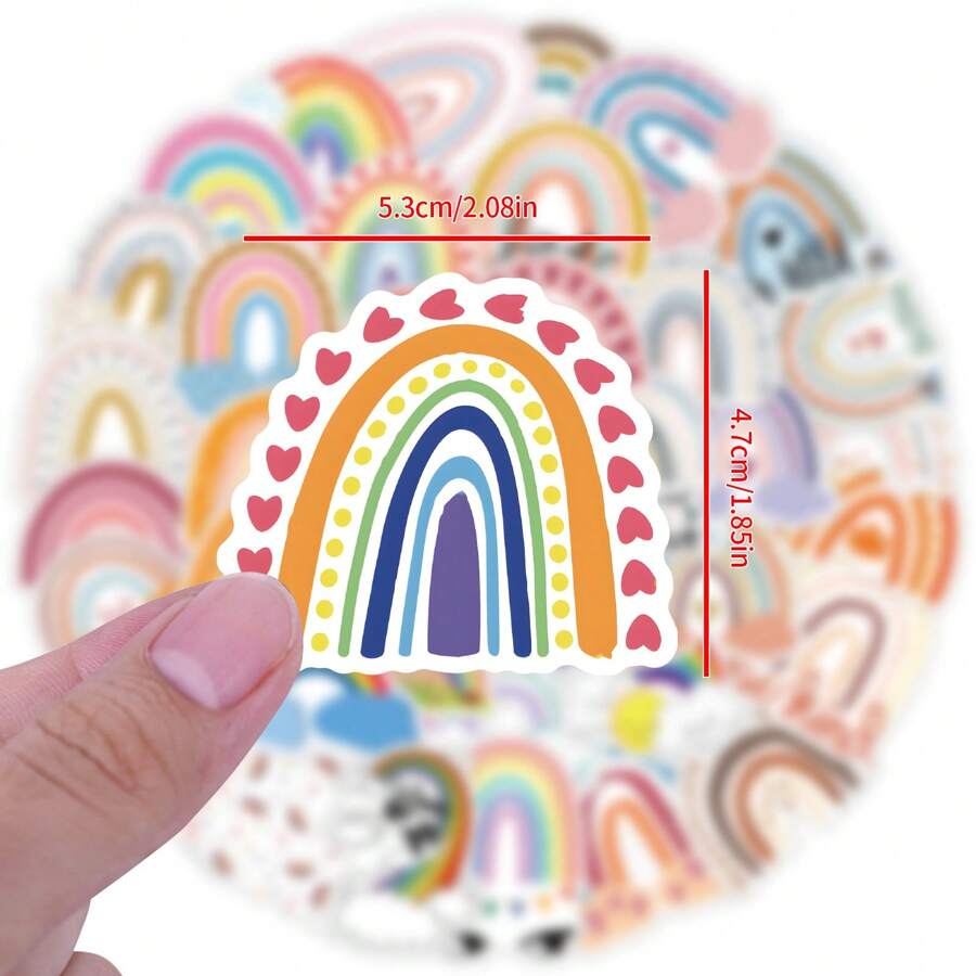 60pcs Cute Colorful Rainbow Bridge Stickers, Cartoon Graffiti ...