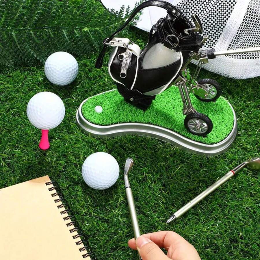 1 Set Golf Bag Pen Holder With Golf Pens 3 Pieces Golf Club Pens , Mini ...