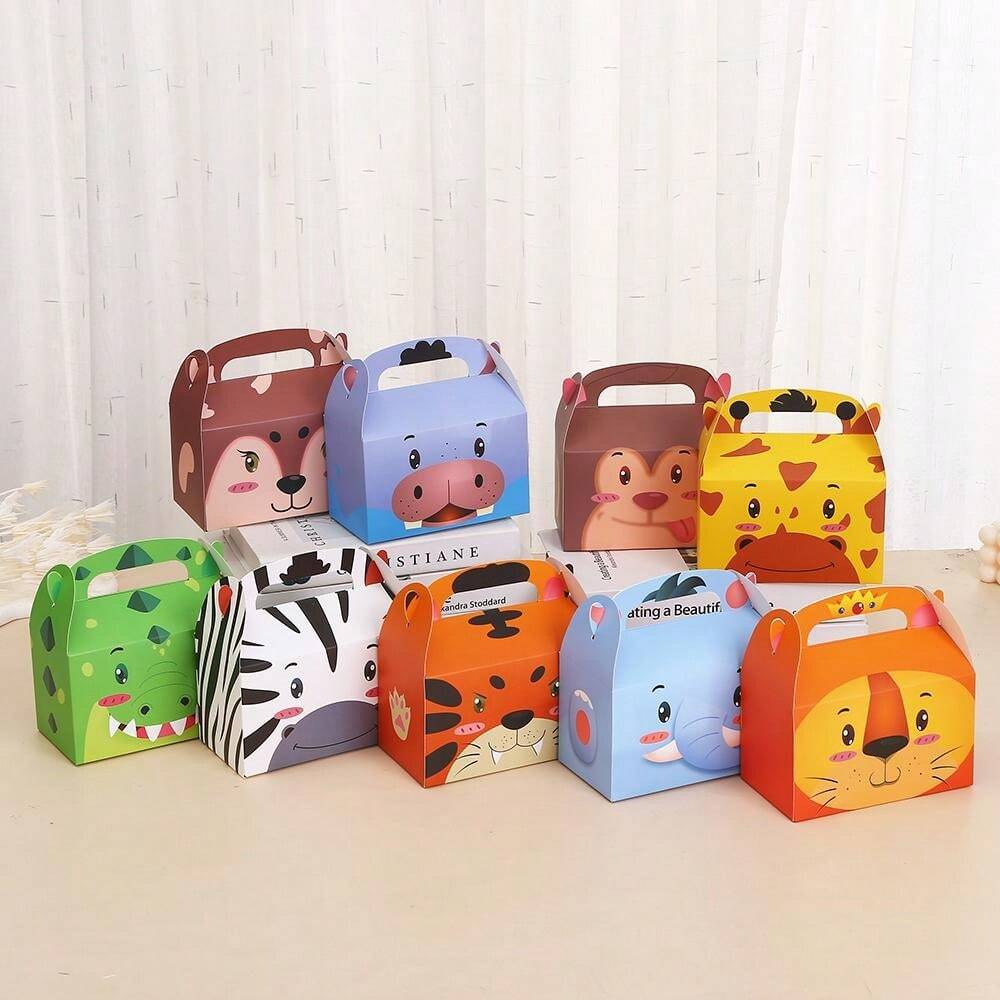 24 Pack Jungle Safari Animals Party Favor Boxes Zoo Animals Theme Happy ...