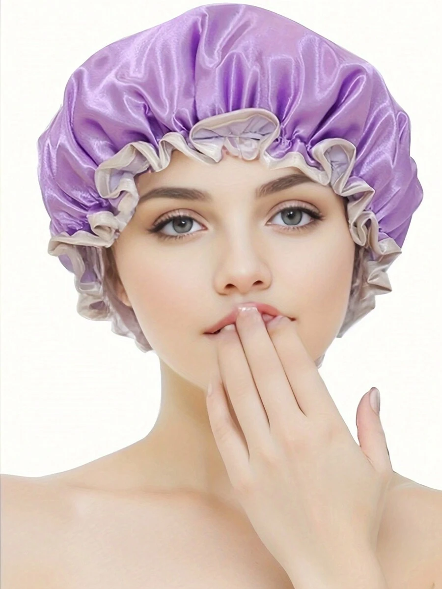 1pc Satin Bonnet For Sleeping Adjustable Silk Bonnet For Curly Hair ...