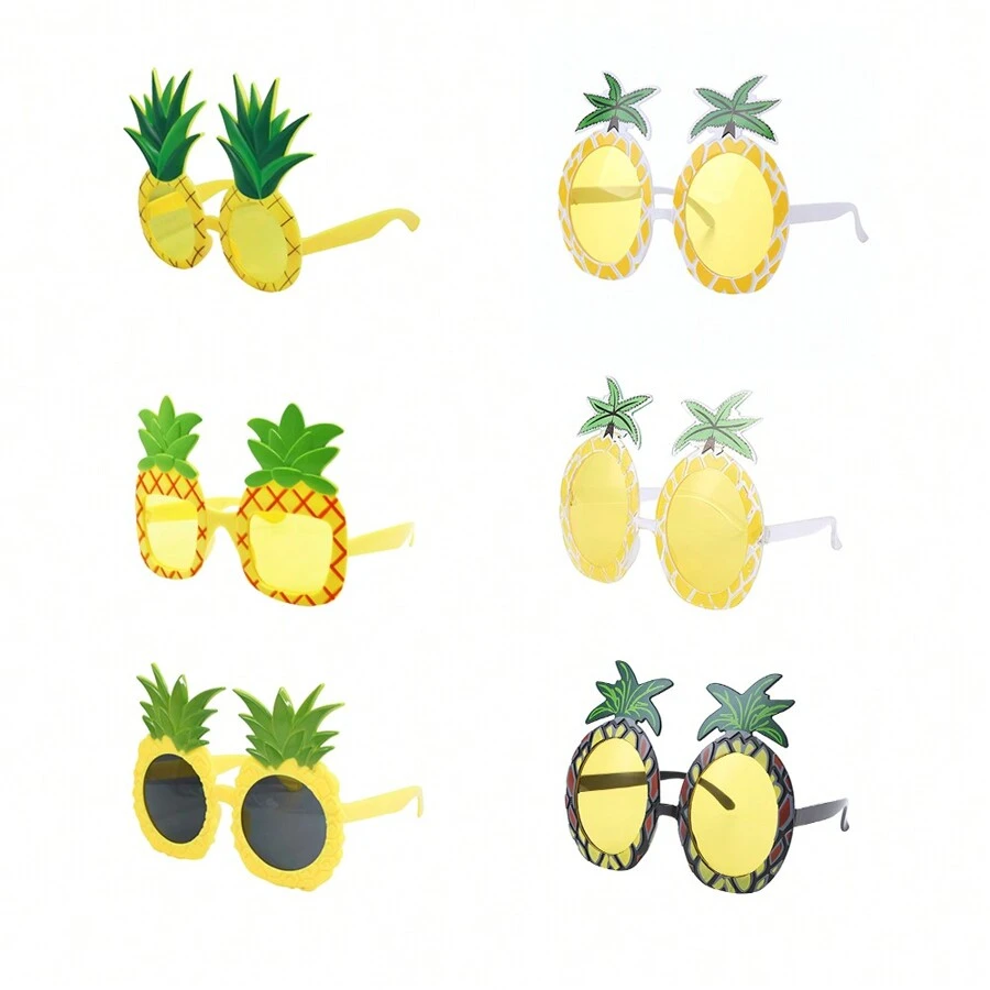 6PCS Pineapple Shaped Glasses Props Luau Tropical Pineapple Glasses Fun ...