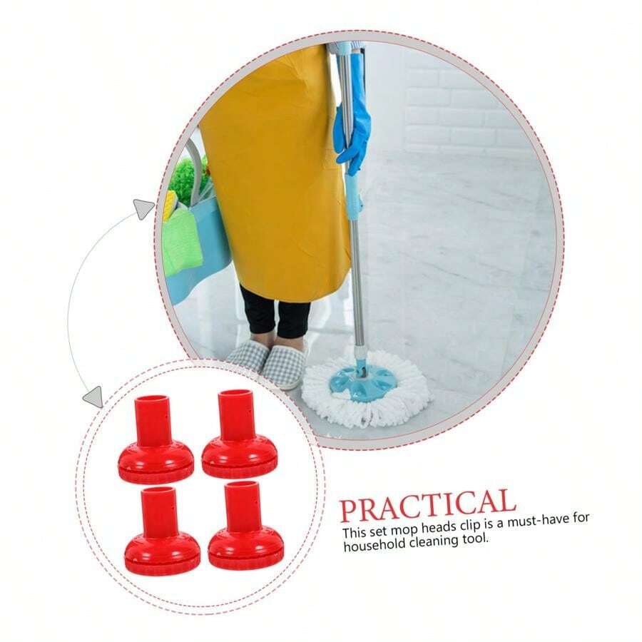 Reinforced Plastic Mop Head & Mop Clamp, DIY Mop Accessories, Circular ...