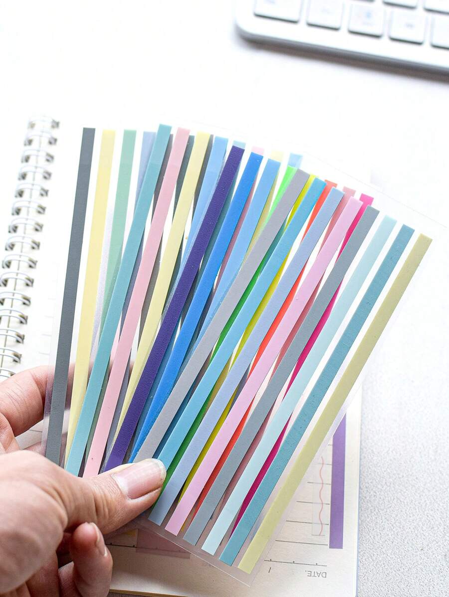 7pcs/Pack Narrow European Vintage Style PET Translucent Sticky Notes In ...