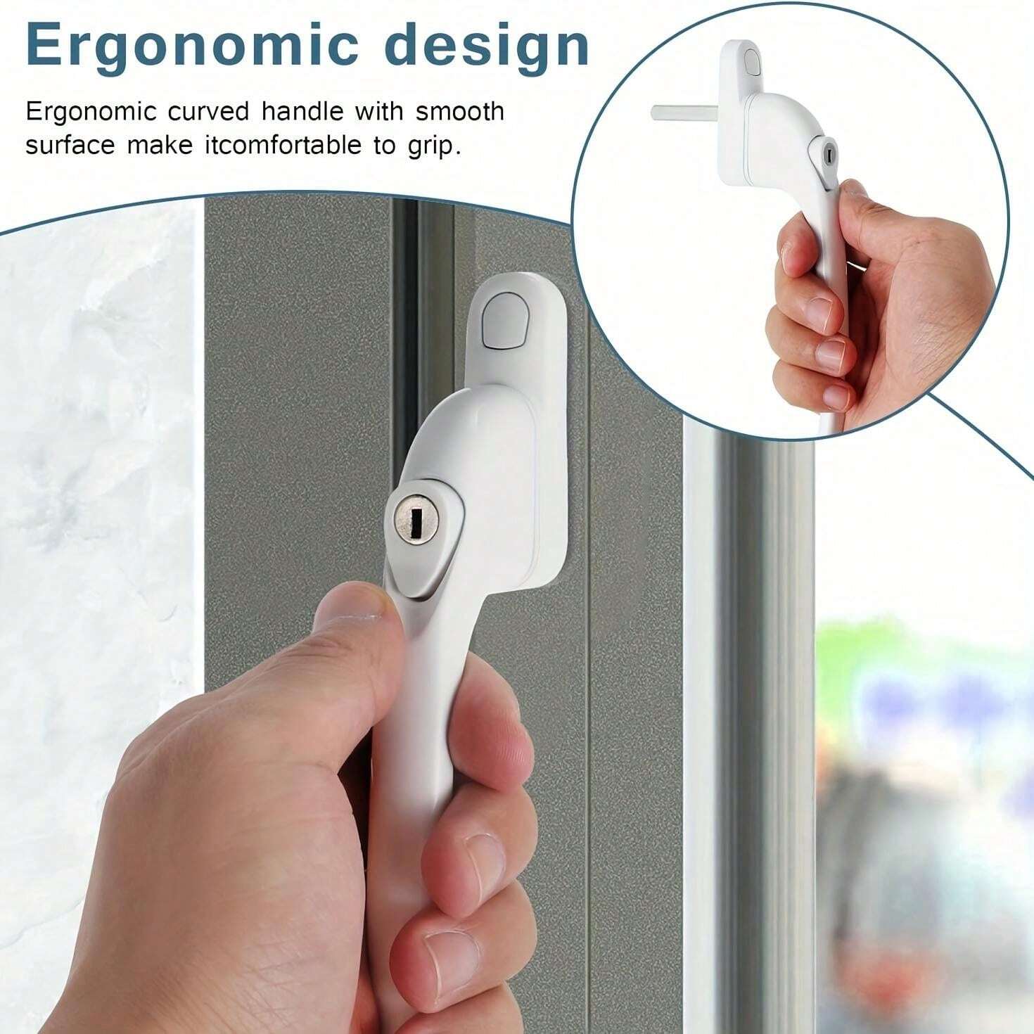 2pcs/Pack Universal Window Handle With Lock, Alumimum Alloy, 43mm ...