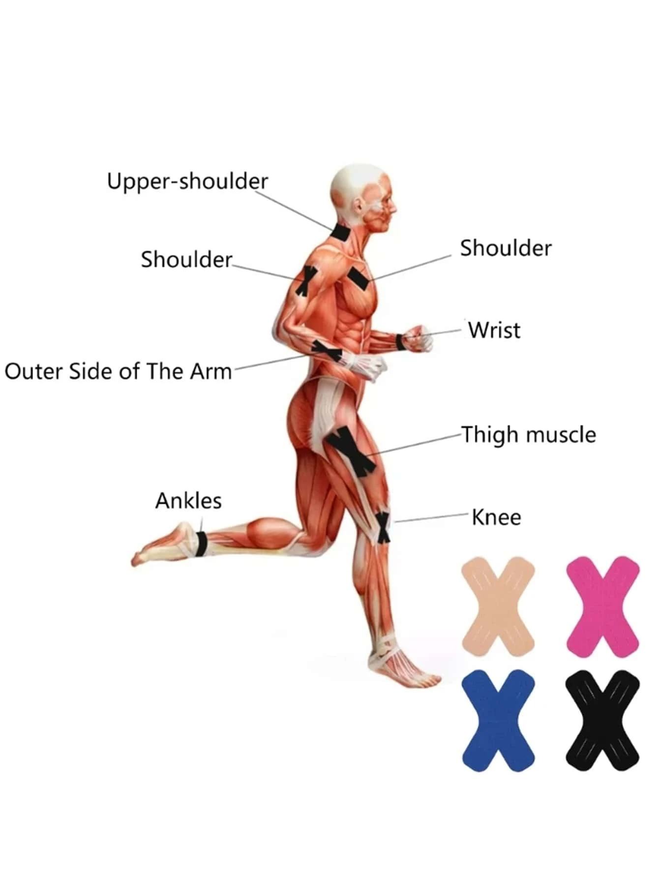 20pcs X-Shaped Muscle Patch For Basketball And Fitness, Supporting ...