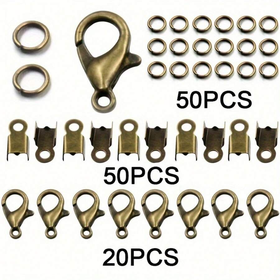 120pcs Lobster Clasp Set (20 Lobster Claws, 50 Open Jump Rings, 50 ...