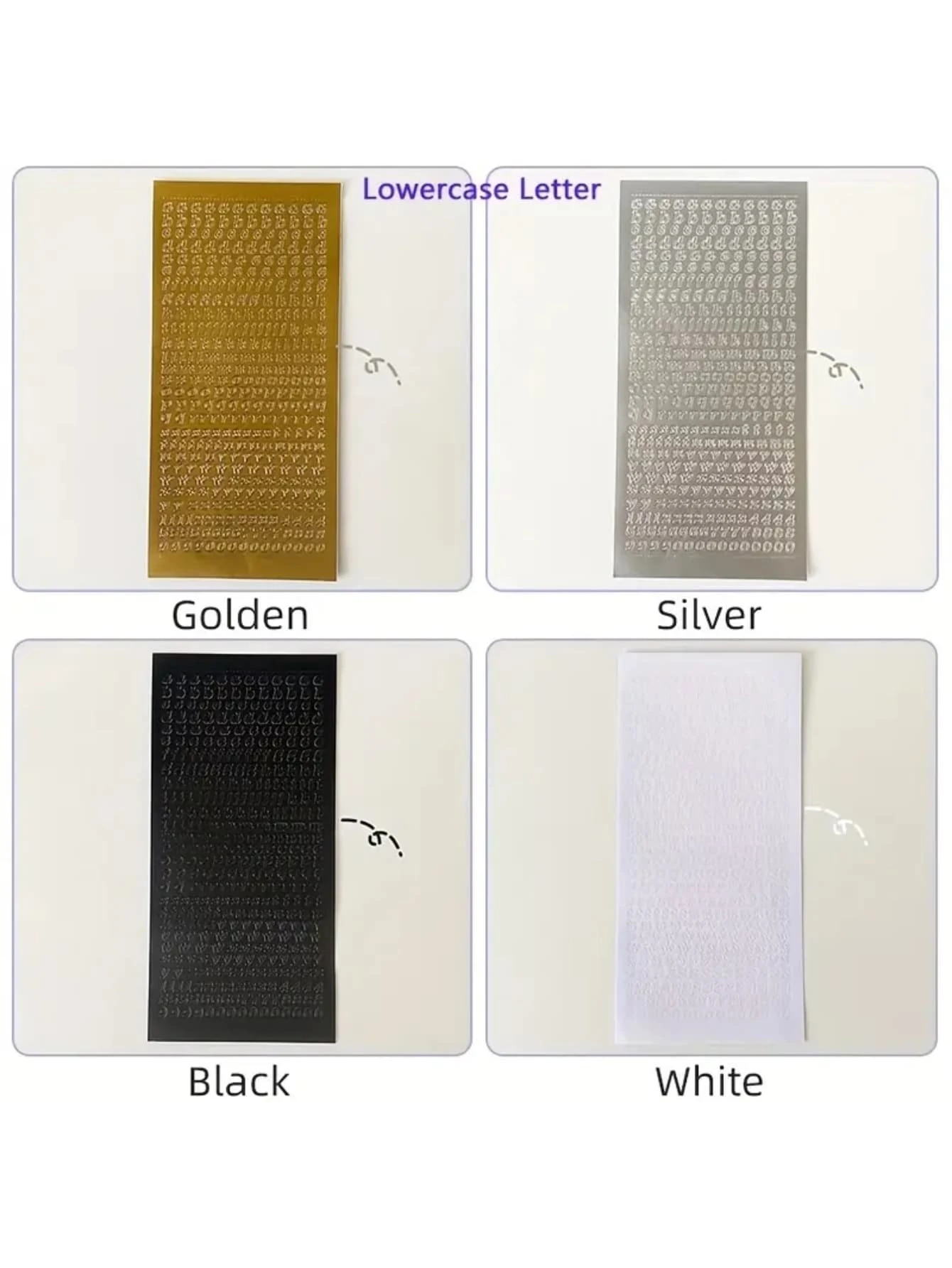 1pc Gold And Silver Hot Stamping Upper And Lower Case English Alphabet ...