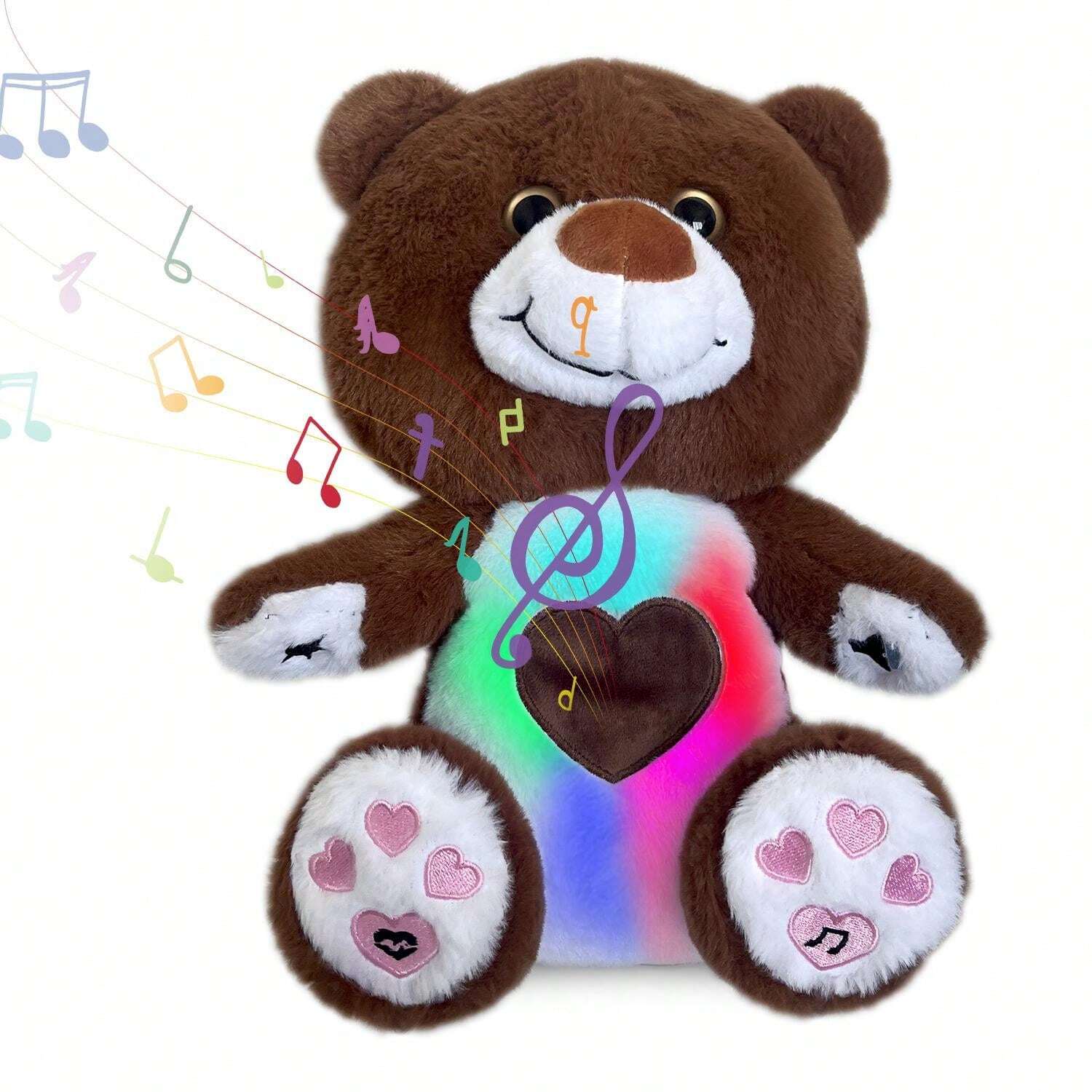 Multi-Functional Breathing Teddy Bear Plush Doll With Soothing Music ...