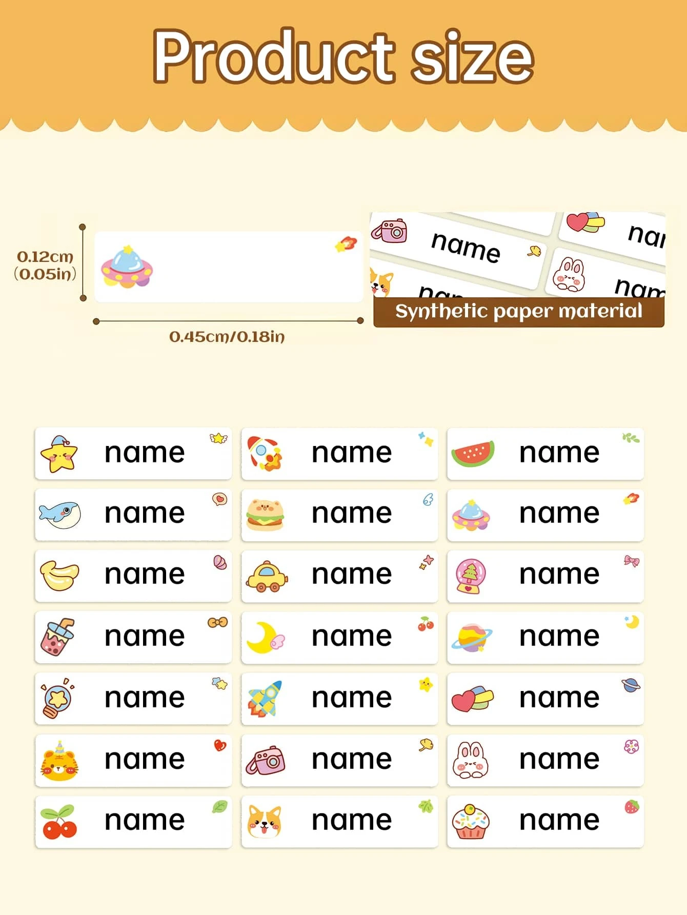 90 Pcs Custom Cartoon Waterproof Name Sticker,Personlized First Name ...