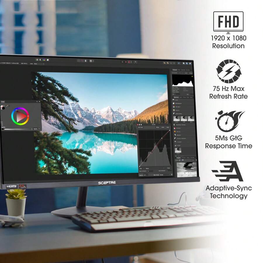 SCEPTRE 27" 75Hz 1920x1080 Computer Monitor Gaming Office With Built-In ...