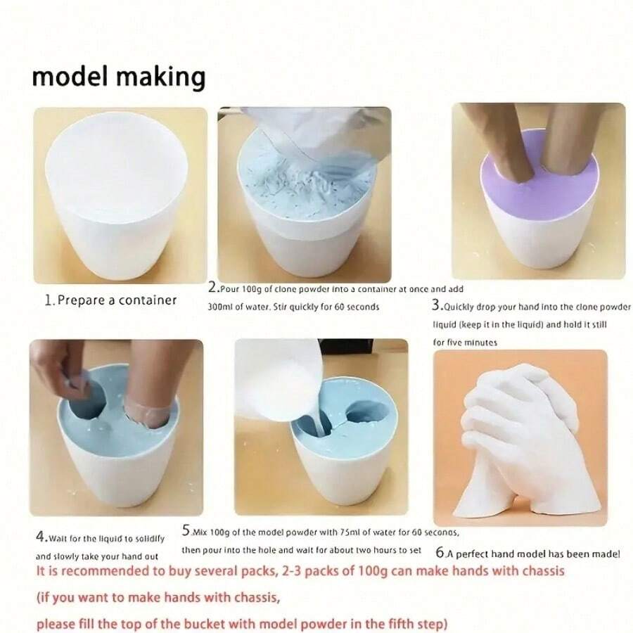 3D Couple Hand Casting Mold DIY Clone Powder Model Kit For Mother's Day ...