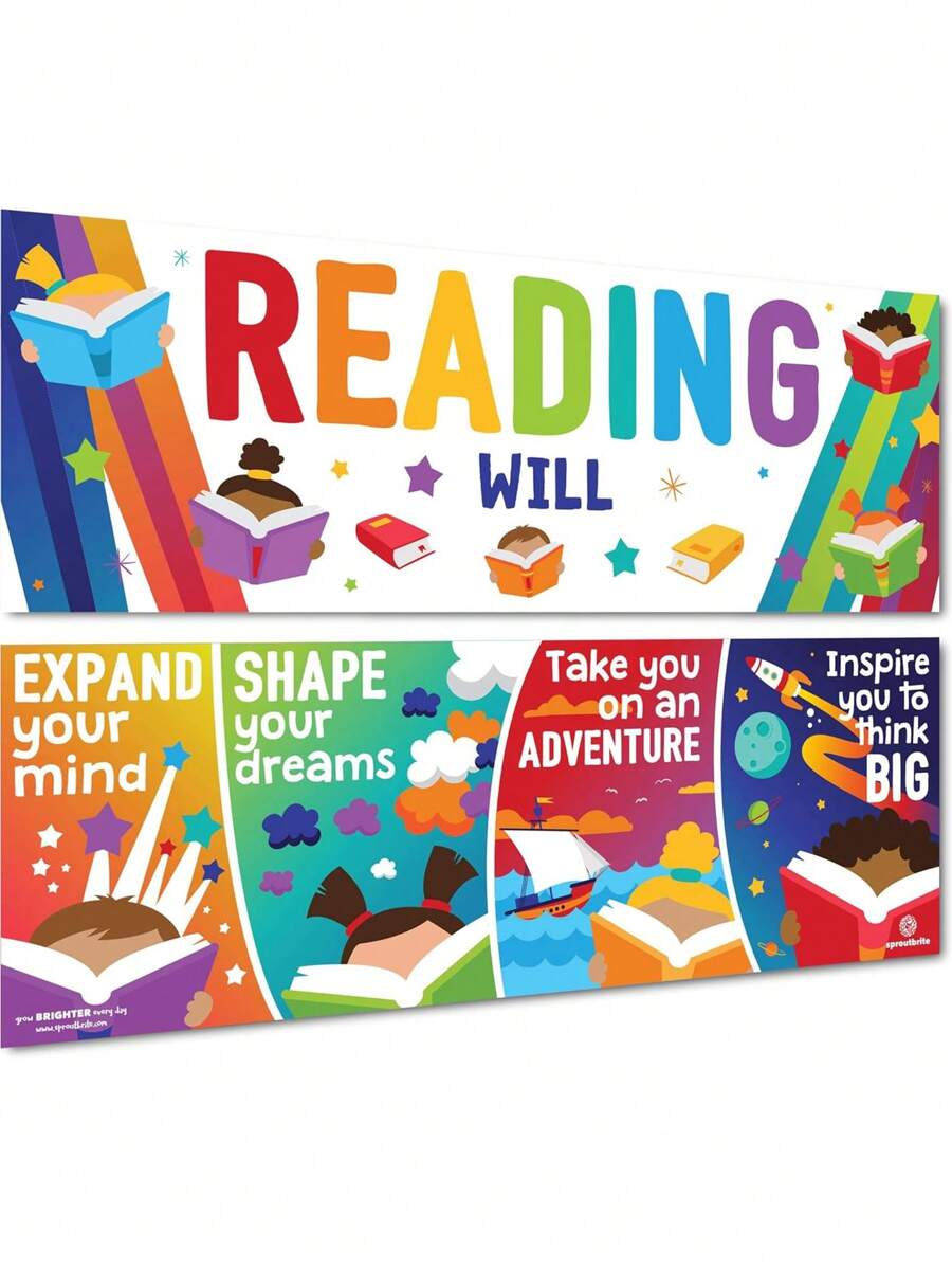 Chalkboard Decorations - Reading Banners And Posters - Bulletin Boards ...