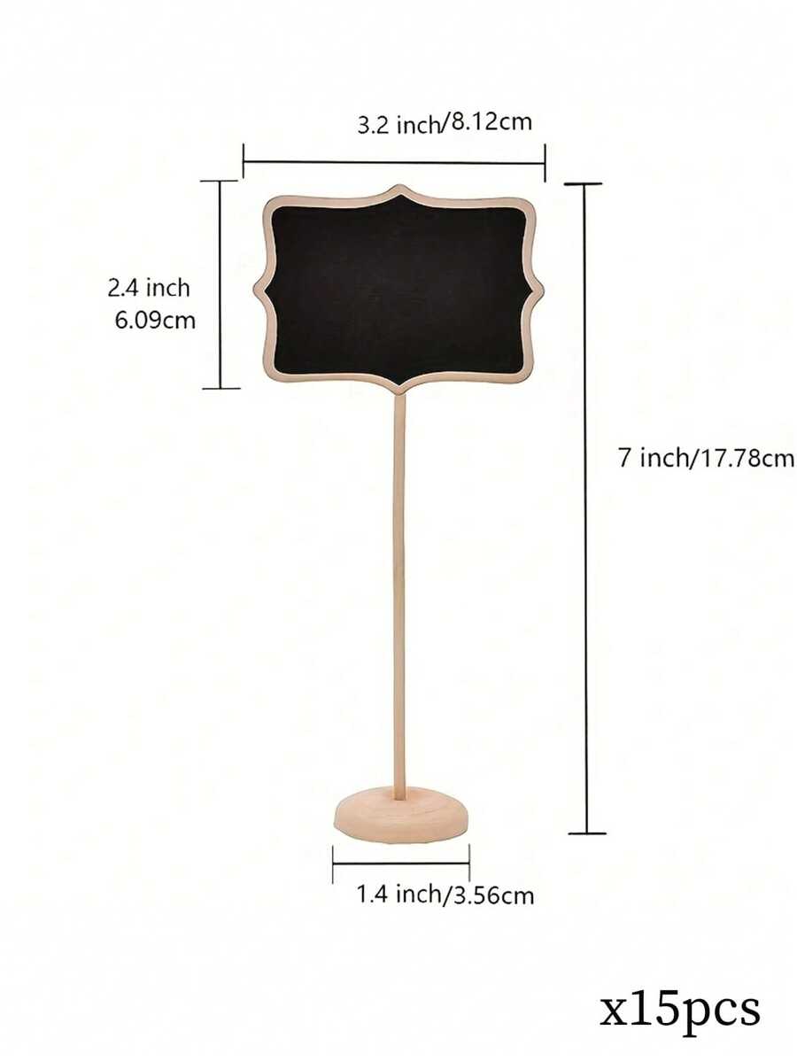 15pcs Mini Wooden Blackboard Tags With Support Easel, Place Cards ...