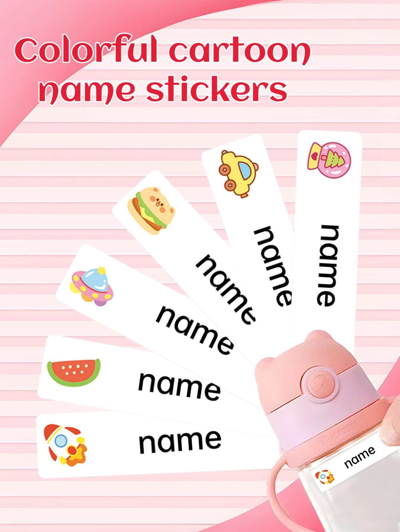 90 Pcs Custom Cartoon Waterproof Name Sticker,Personlized First Name ...