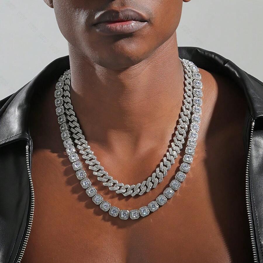 Fashion Stacked Rock Sugar Chain Set Necklace For Both Men And Women ...