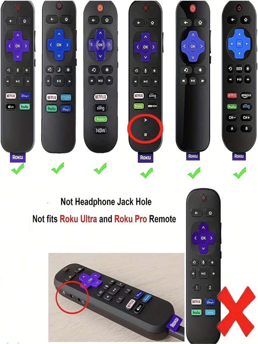 2pcs, Universal Silicone Remote Cover With Lanyard For Roku TV ...