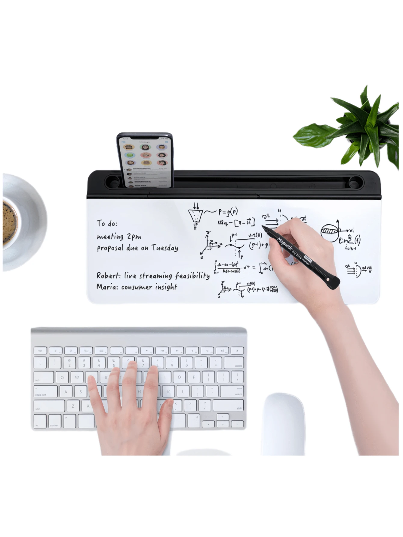 1 Pc Dry Erase Glass Desk Whiteboard, Small Desktop White Board With ...