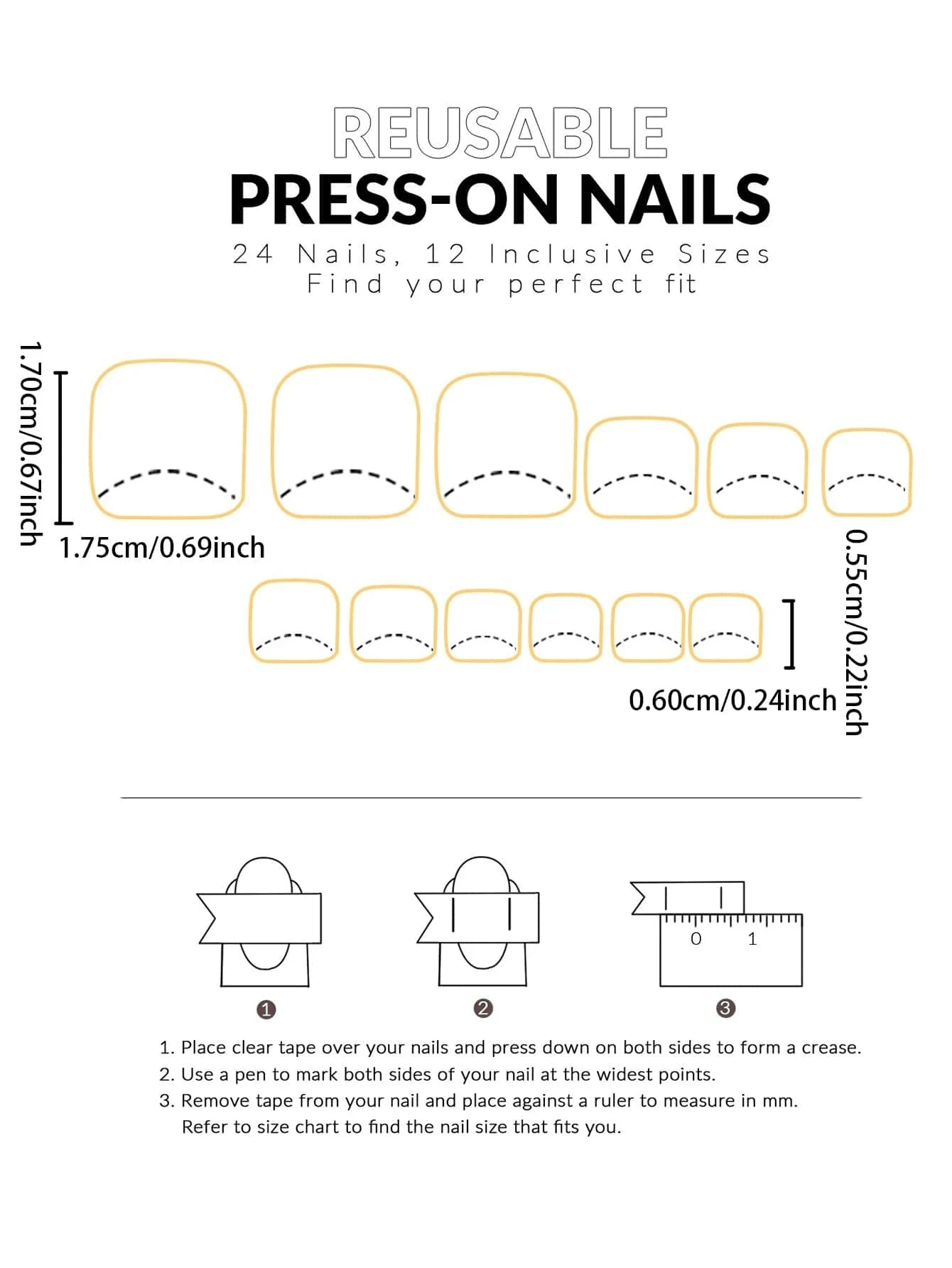 24 Short Coffin Shape Minimalistic Style Fake Toenails With 1 Nail File ...