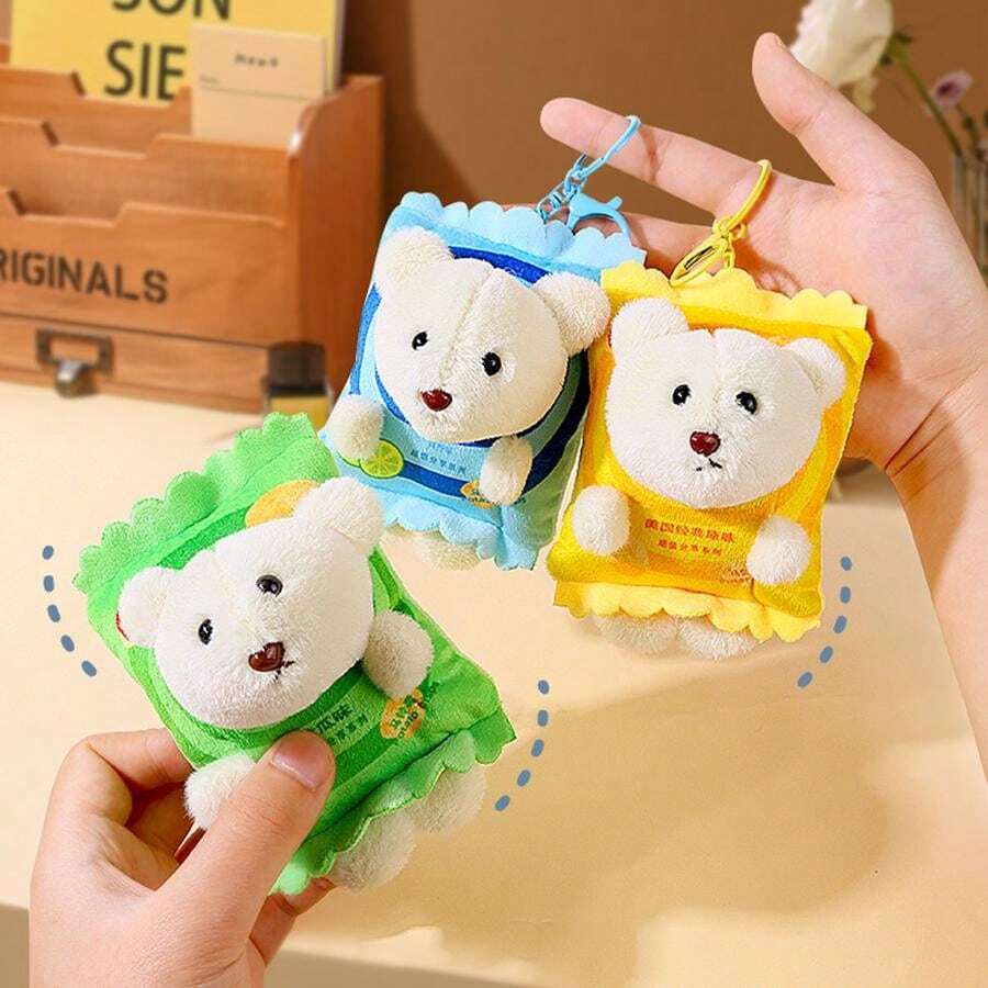 Super Cute Potato Chips Bear Plush Doll Backpack Bag Pendant Pendant ...