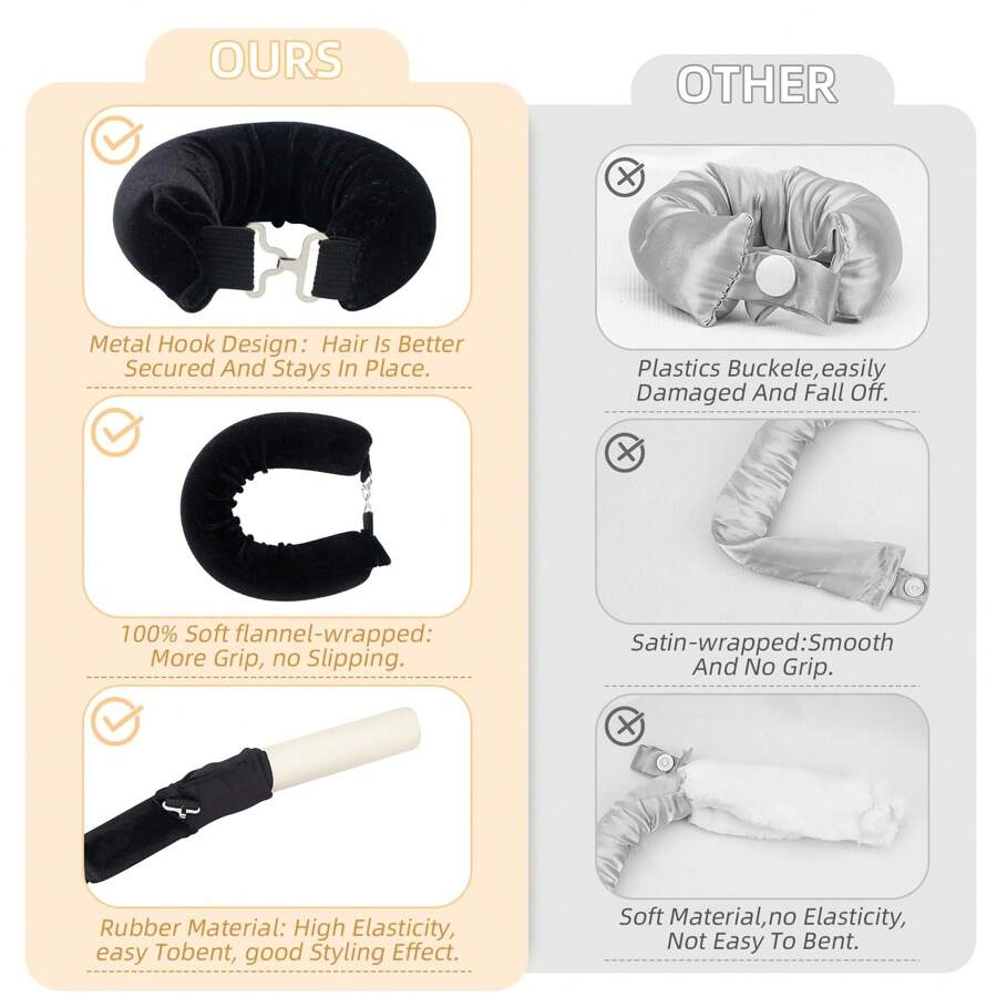 Overnight Blowout Rods Jumbo Heatless Hair Curler, Heatless Curls Satin ...