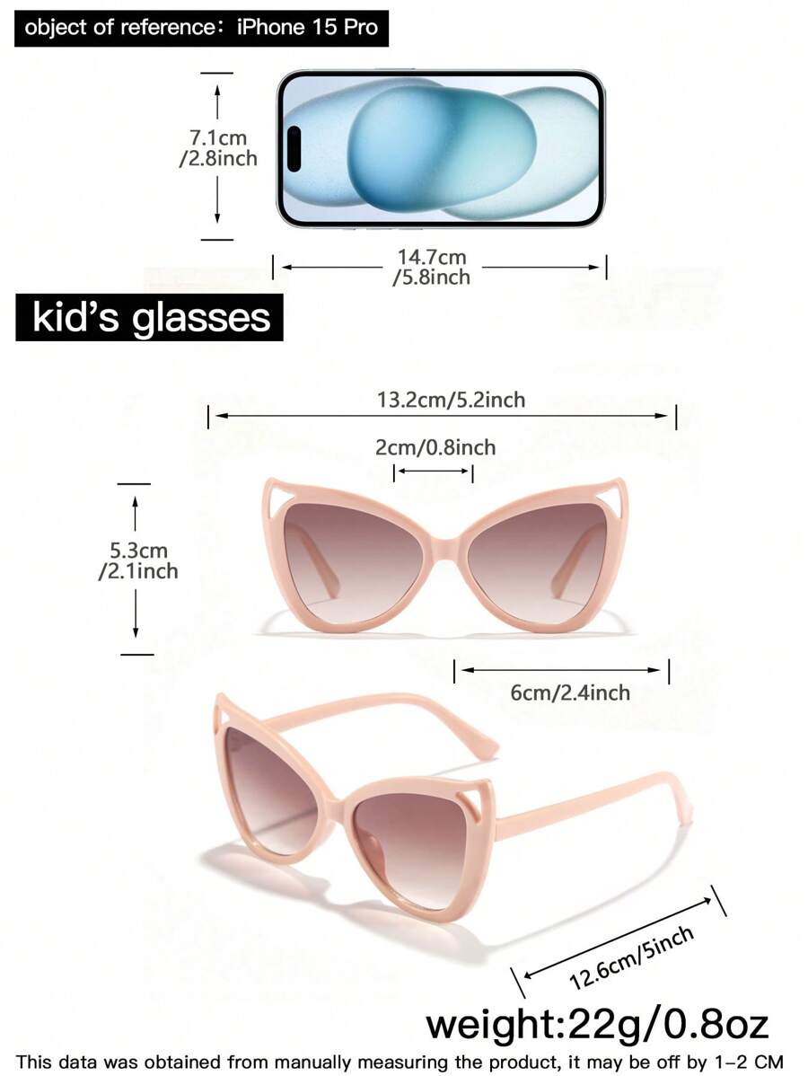 2 PCS Girls 4-8Y Cute Flower And Cat Ear Frames Trendy Fashion Eyewear ...