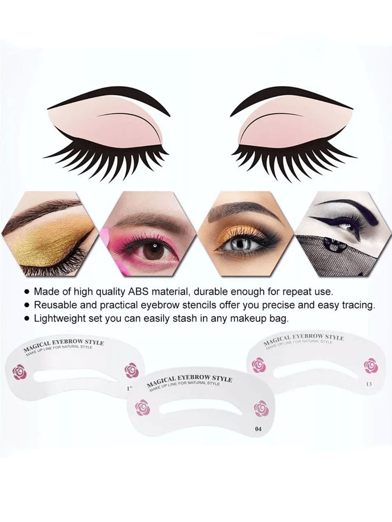 DIY Eyebrow Stencil Shaping Template Make Up Beauty Grooming Tool 24 ...