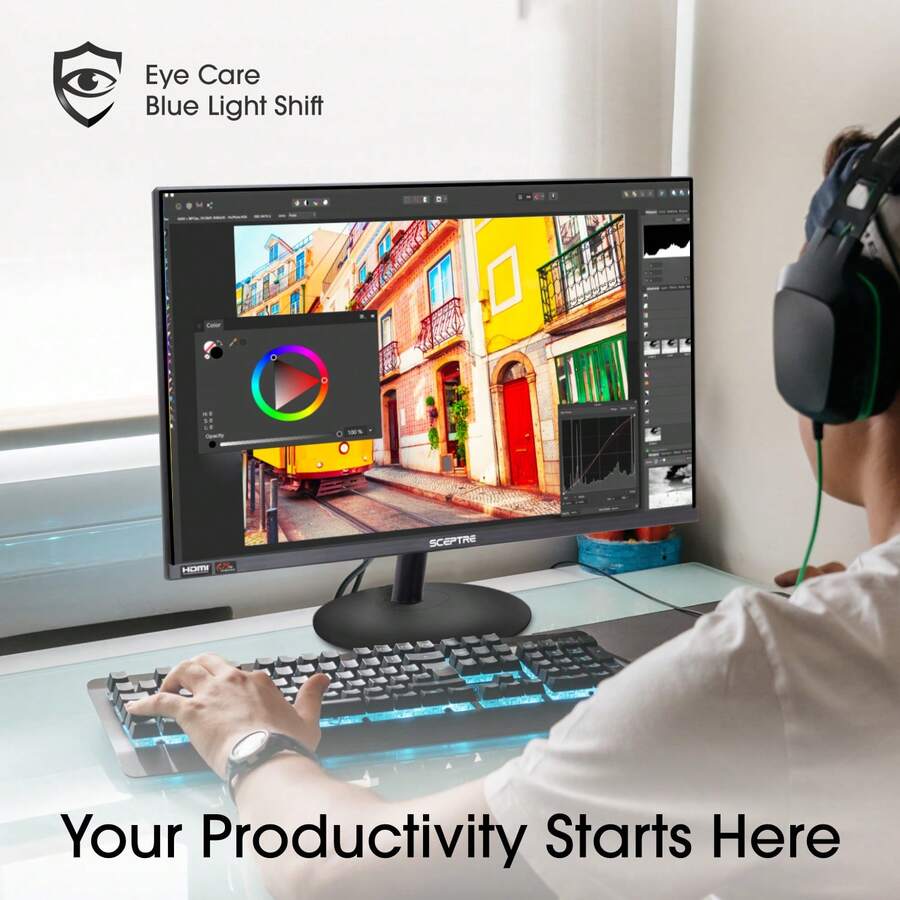 SCEPTRE 27" 75Hz 1920x1080 Computer Monitor Gaming Office With Built-In ...