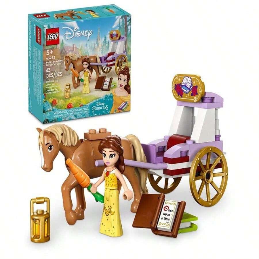 LEGO Disney 43233 Princess Belle's Storytime Toy Horse Carriage ...