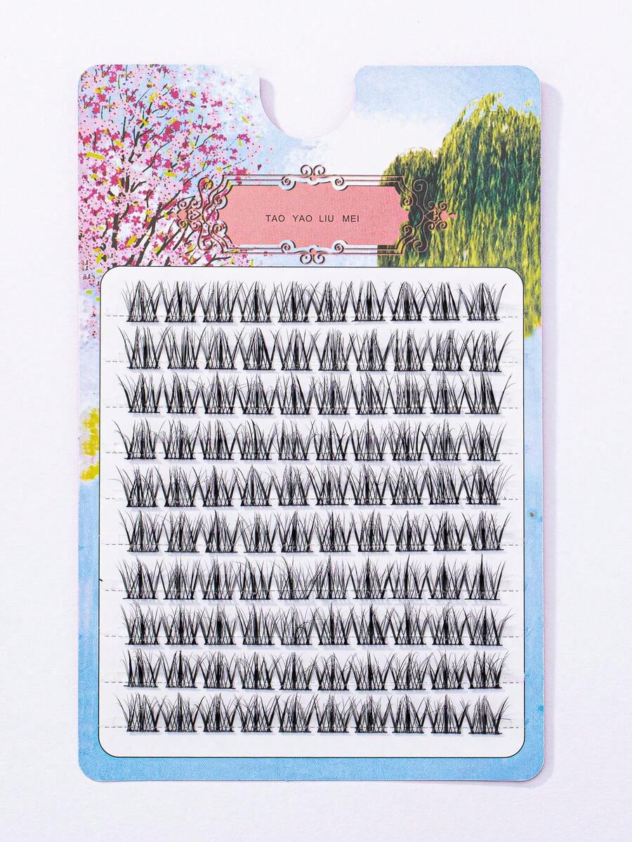 10 Rows 100 Black Clusters False Eyelashes,Left & Right Clusters ...