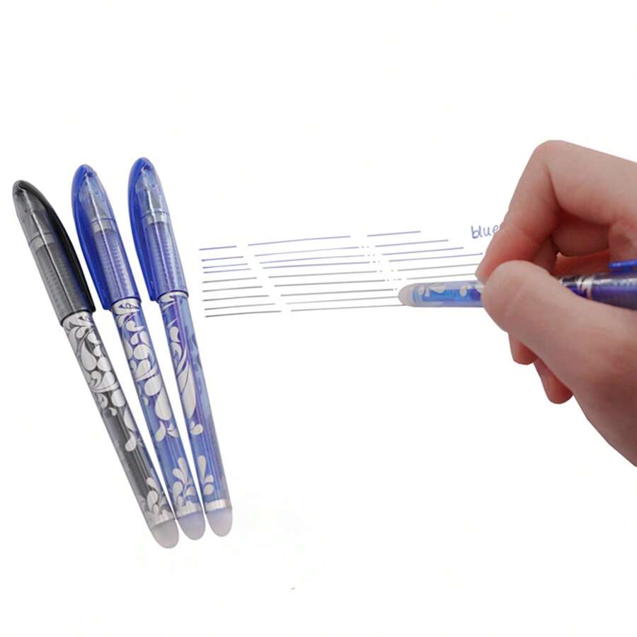 8Pcs/Set Magic Erasable Pen Set Washable Handle Blue Color Ink Writing ...