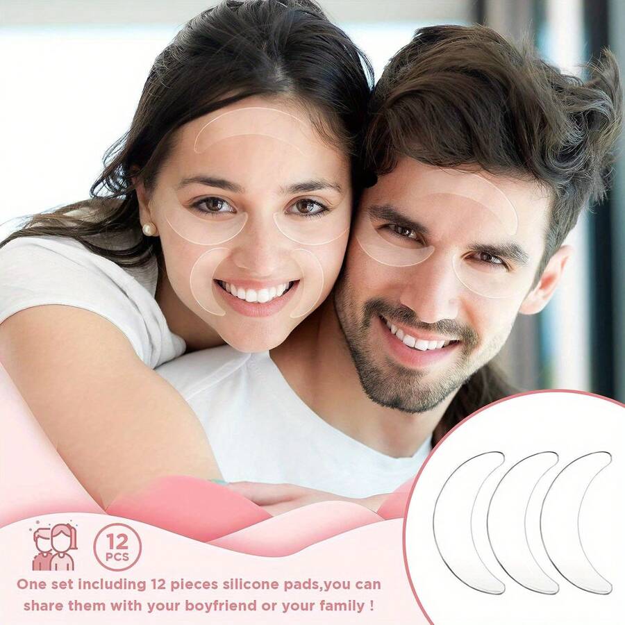 12 Pieces Silicone Eye Pads Reusable Silicone Anti-Wrinkle Cheek ...