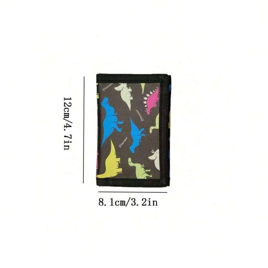 Canvas Trifold Wallets With Sticker And Zipper Pocket For Kids, Boys ...