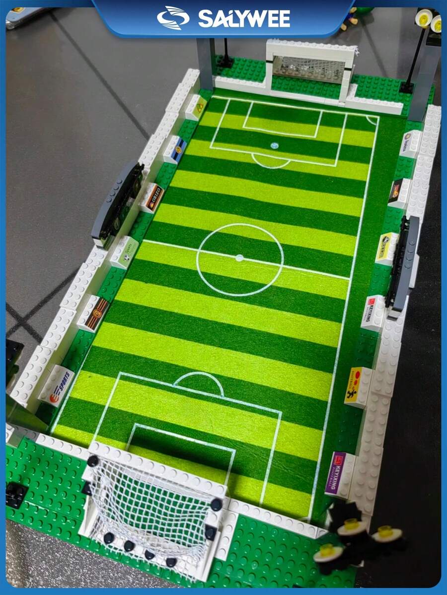 SALYWEE Building Block Soccer Field DIY Scene Models Equipped With ...
