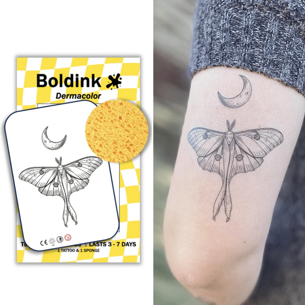 1 Kit Boldink Temporary Tattoos, Fake Tattoos, Waterproof, Authentic ...