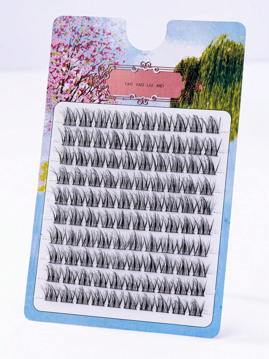 10 Rows 100 Black Clusters False Eyelashes,Left & Right Clusters ...