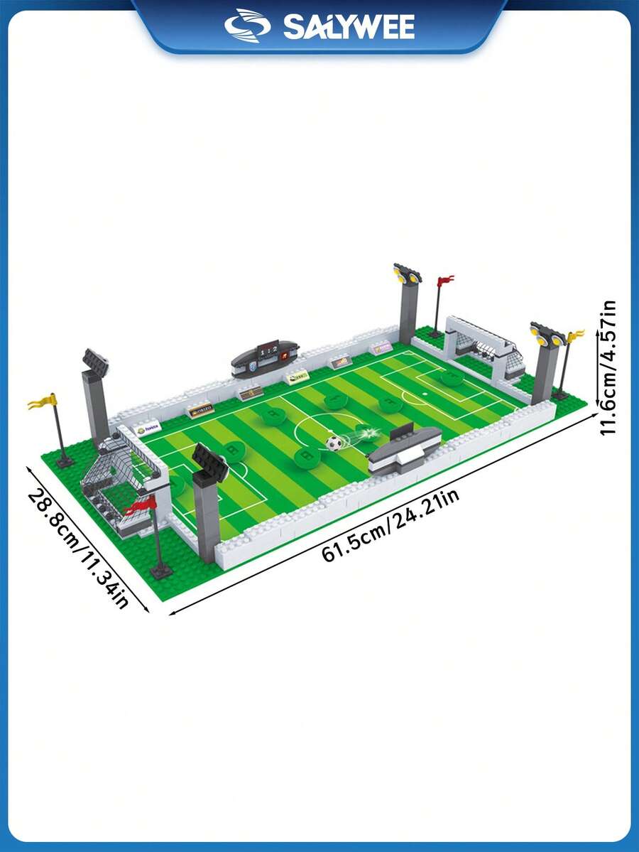 SALYWEE Building Block Soccer Field DIY Scene Models Equipped With ...