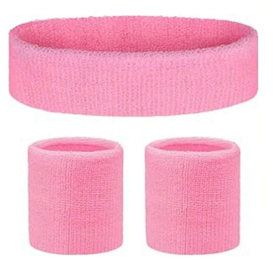 3pcs Neon Sports Sweatbands Set Includes 1 Headband 2 Wristbands ...