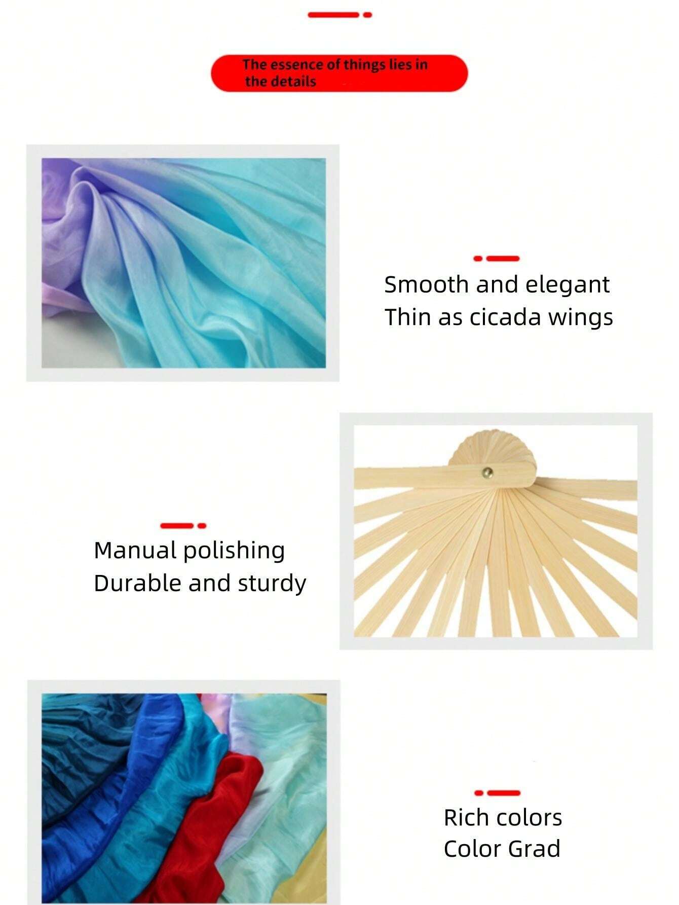 1pair(Left+Right) Of Yellow Orange Red Dance Fans, Made Of Bamboo Frame ...