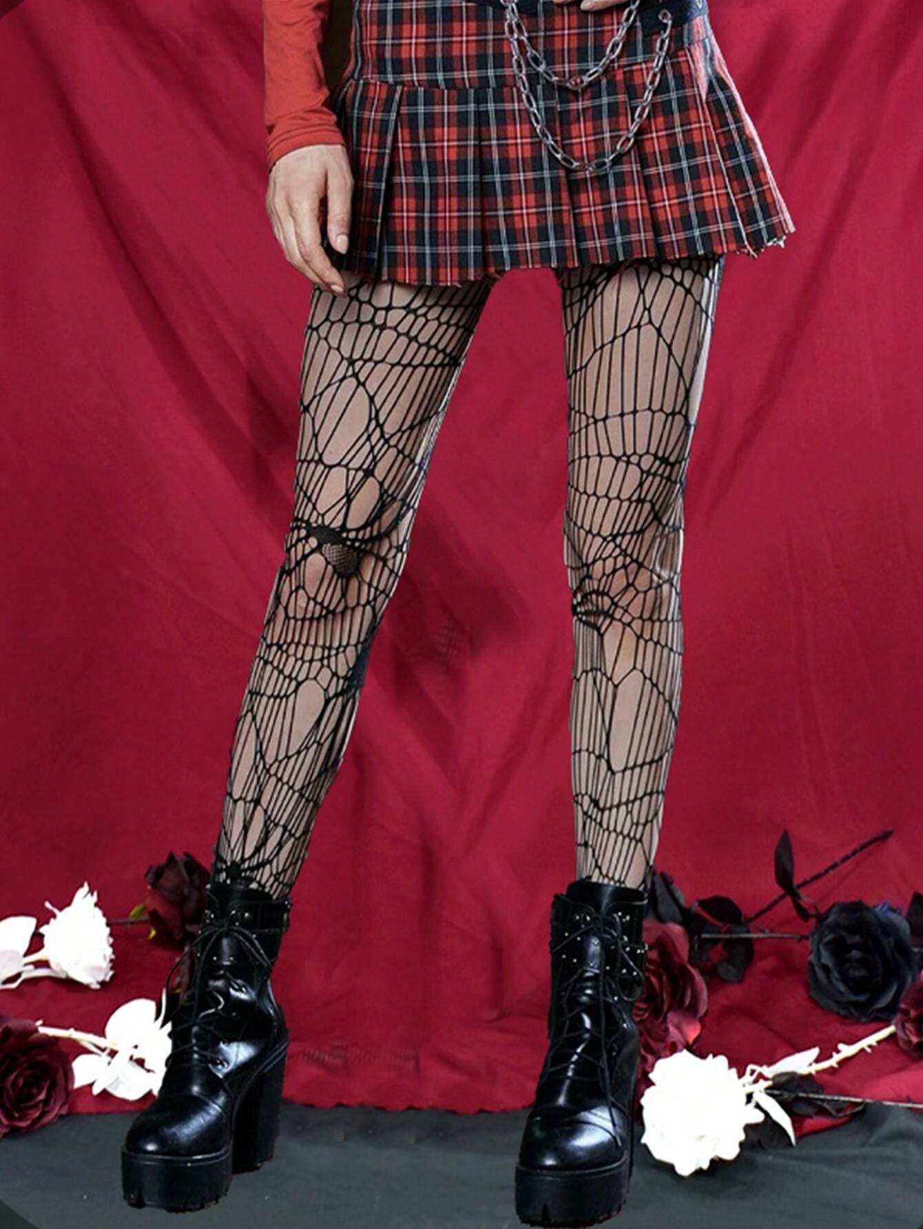 2 Pairs Of Asymmetrical Fishnet Stockings - 1 Pair Of Playing Card ...